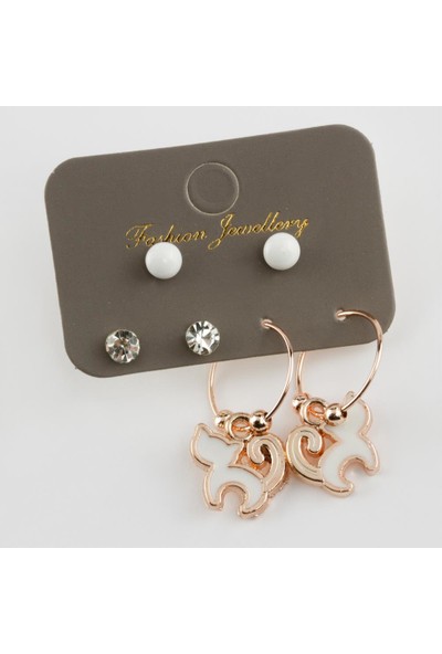 Rennway Marka 6'lı Kedi Figürlü Mineli Halka Küpe Kategori: Bijuteri Küpe