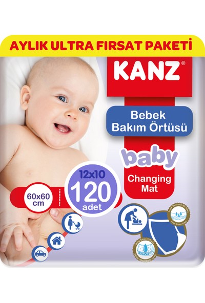 Kanz Bebek Bakım Örtüsü 12X10 120 Adet Kanz Bebek Bakım Örtüsü 12X10 120 Adet