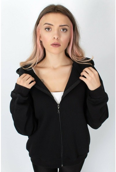 Modarafya Kadın Siyah Şardonlu Hırka