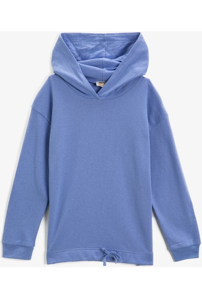 Koton Kapüşonlu Sweatshirt Belden Bağlamalı Koton Kapüşonlu Sweatshirt Belden Bağlamalı