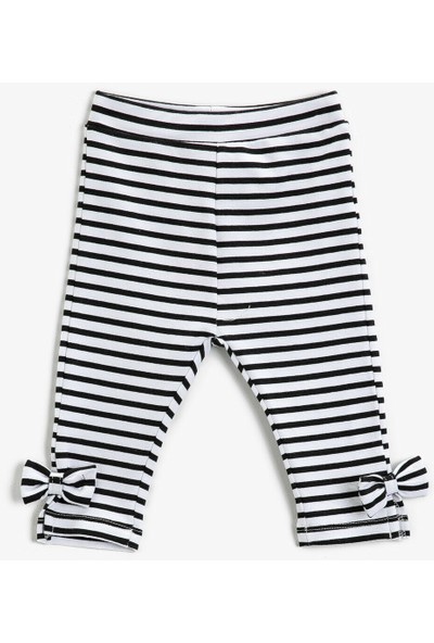 Koton Kız Bebek Fiyonk Detaylı Çizgili Tayt