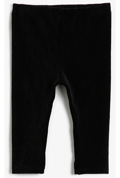 Koton 2Kmg49060Ok Lastikli Dar Kalıp Düz Siyah Kız Çocuk Tayt