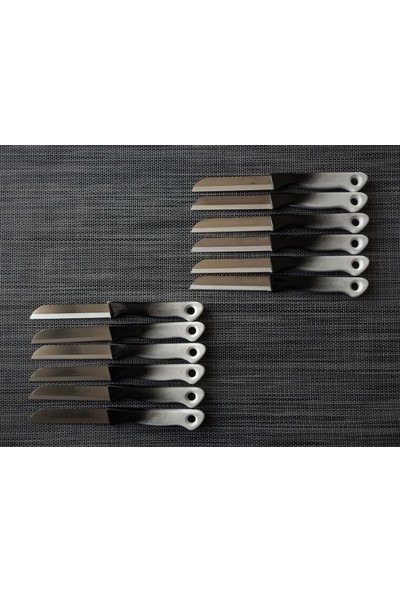 Solingen Meyve Sebze Bıçağı Ebruli Siyah-Beyaz 12'li Solingen Meyve Sebze Bıçağı Ebruli Siyah-Beyaz 12'li