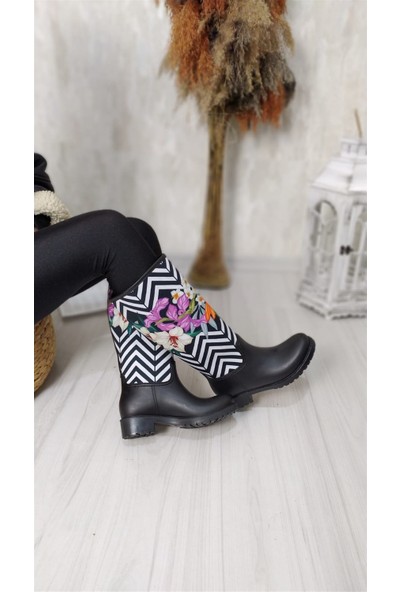 Izlife Robin Kadın Yağmur Çizmesi Çiçekli