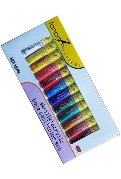 Fanart Akrilik Boya 12 Renk 12X12ML Fanart 12 Li Akrilik Boya 1 Paket Fanart Akrilik Boya 12 Renk 12X12ML Fanart 12 Li Akrilik Boya 1 Paket