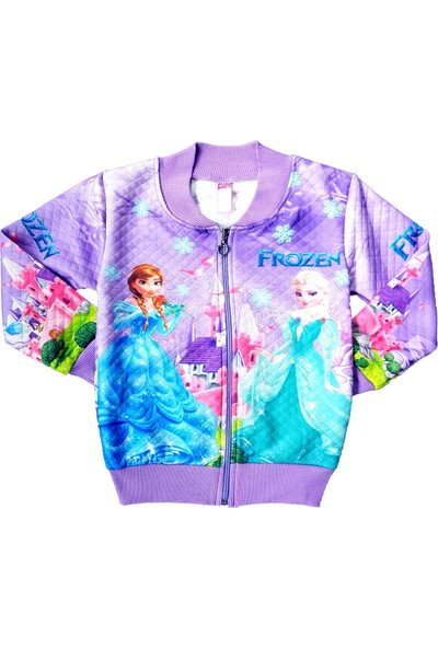 Frozen Elsa Kız Çocuk Kapitöneli Fermuarlı Sweatshirt