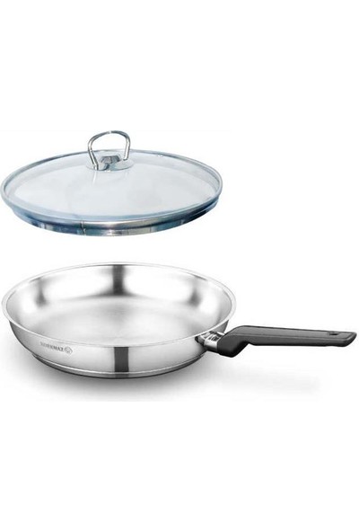 Korkmaz A1698 Kappa Çelik Tava Cam Kapaklı 24 cm