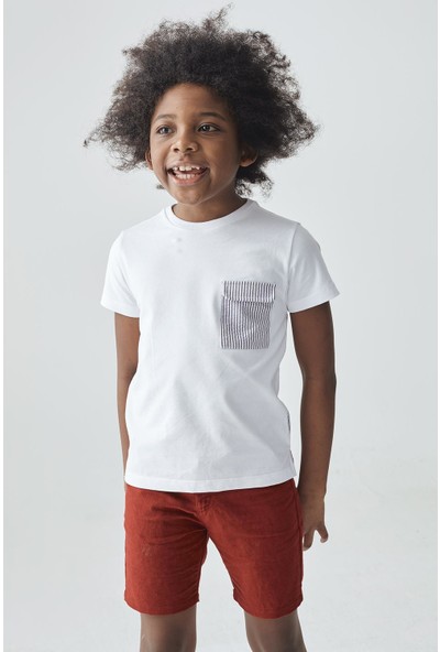 B&G Store Erkek Çocuk Beyaz T-Shirt