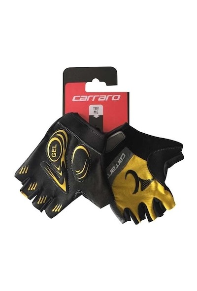 Carraro V7D Kısa Parmak Bisiklet Eldiveni Sarı Xl