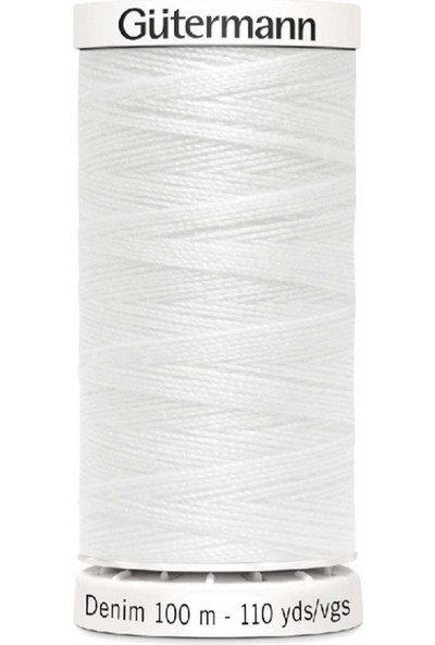 Gutermann Gütermann Denim 100 Kot Ipi (100 Metre Kot Ipi) Tek Ebat Beyaz Gutermann Gütermann Denim 100 Kot Ipi (100 Metre Kot Ipi) Tek Ebat Beyaz