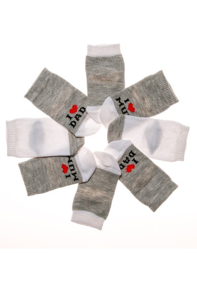 Hello Baby 4'lü Soket Çorap-I Love Mom & Dad