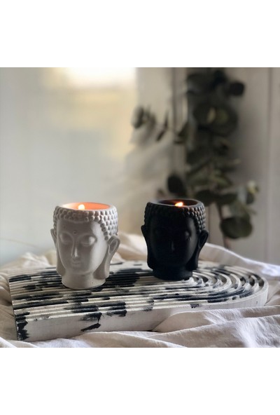 Thiramis Buda 2'li Tealight Mumluk Siyah & Beyaz Thiramis Buda 2'li Tealight Mumluk Siyah & Beyaz