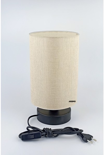 Arsimo Silindir Tasarım Abajur Siyah Ayaklı