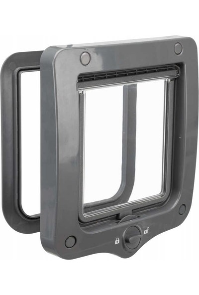 Trixie Kedi Kapısı, Çift Yönlü, 20 x 22 Cm, Gri