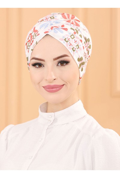 Tofisa Desenli Bone - Beyaz - Tofisa