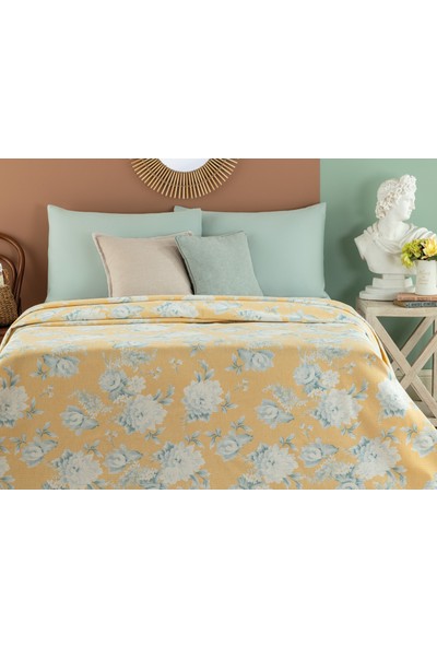 Madame Coco Ynes Tek Kişilik Baskılı Pike - Sarı Madame Coco Ynes Tek Kişilik Baskılı Pike - Sarı