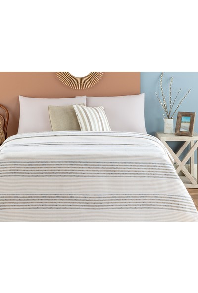 Madame Coco Ediht Çift Kişilik Baskılı Pike - Bej