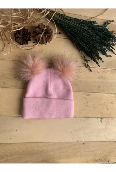 Şeker Pembe Ponpon Detaylı Bebek Beresi Şeker Pembe Ponpon Detaylı Bebek Beresi