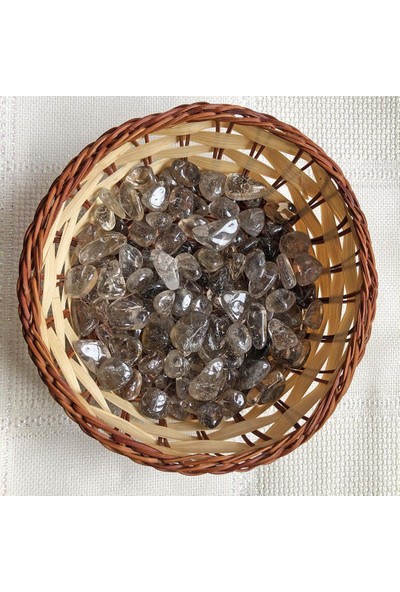 ByKolyeucum 10 Adet Ham Doğal Dumanlı Kuvars Taşı (1-2 cm )- KLCKT0105