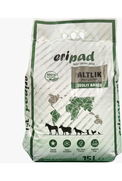 EriPad Zeolit Bazlı Doğal Hayvan Altlığı-15Litre EriPad Zeolit Bazlı Doğal Hayvan Altlığı-15Litre