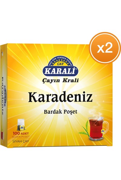 Karali Karadeniz Bardak Poşet Çay 100'LÜ x 2 Paket