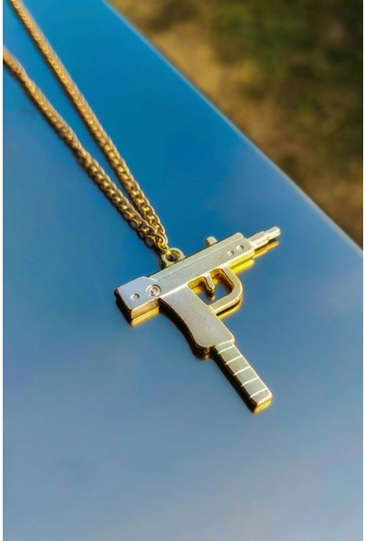 The Collection The Collection uzi Başlıklı Altın Renk Erkek Kolye