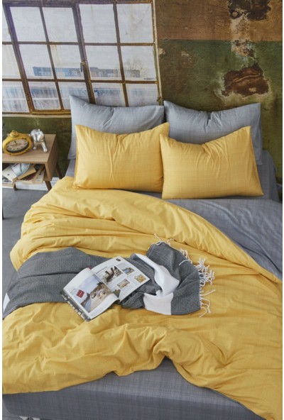 Kadınca Dükkan Çift Kişilik Çift Taraflı Pamuk Kumaş Nevresim Takımı