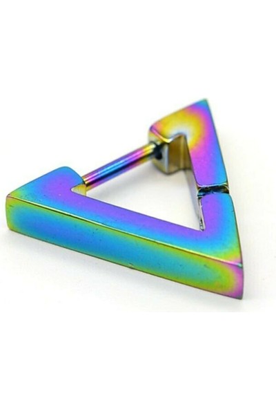 The Collection Unisex Gökkuşağı Triagle Titanyum Üçgen Çelik Küpe The Collection Unisex Gökkuşağı Triagle Titanyum Üçgen Çelik Küpe