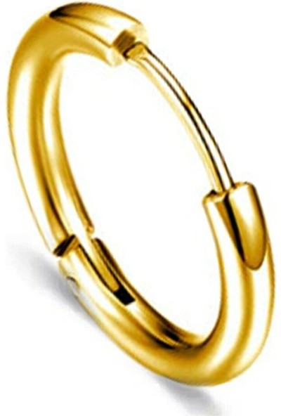 The Collection Unisex Cerrahi Çelik Gold Renk 12 mm Halka Küpe