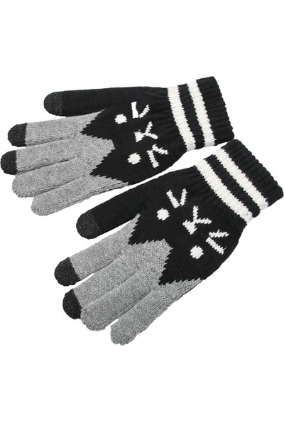 Gogoo Kış Çizgi Film Sevimli Kedi Peluş Parmak Eldiven Kadın-Siyah (Yurt Dışından) Gogoo Kış Çizgi Film Sevimli Kedi Peluş Parmak Eldiven Kadın-Siyah (Yurt Dışından)