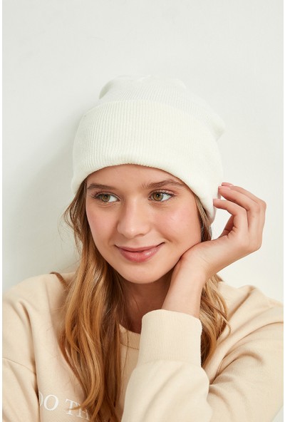 Fellmens Ekru Basic Kadın Bere