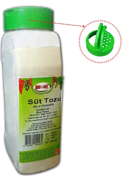 Bağdat Saf Süt Tozu Tuzluk Kapak Pet Kavanoz Özel Seri 500 gr