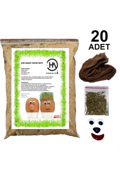 Çim Adam Yapım Seti 20'li Çimlendirme Deneyi Çim Adam Yapım Seti 20'li Çimlendirme Deneyi