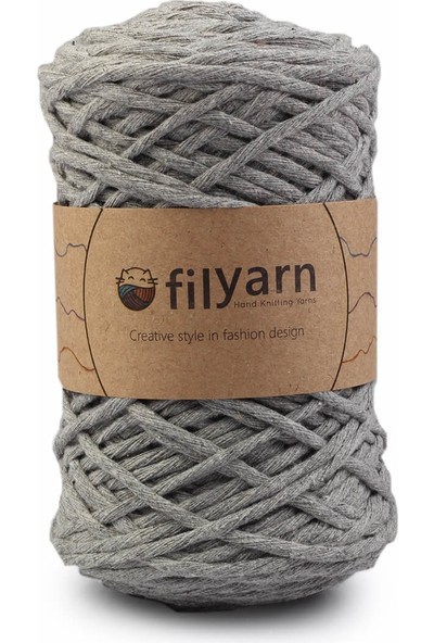 Filyarn Gri Taranabilir Makrome, Pamuk Makrome - 3 mm Filyarn Gri Taranabilir Makrome, Pamuk Makrome - 3 mm