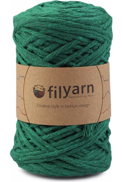 Filyarn Yeşil Taranabilir Makrome, Pamuk Makrome - 4 mm Filyarn Yeşil Taranabilir Makrome, Pamuk Makrome - 4 mm