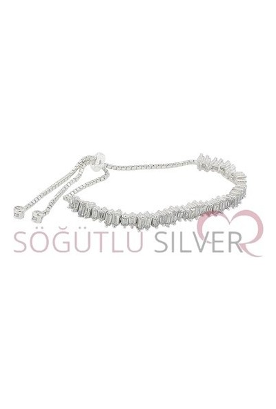 Söğütlü Silver Baget Taşlı Asansörlü Bileklik