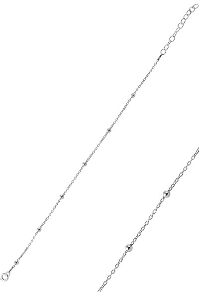 Söğütlü Silver Gümüş Rodyumlu Top Top Halhal