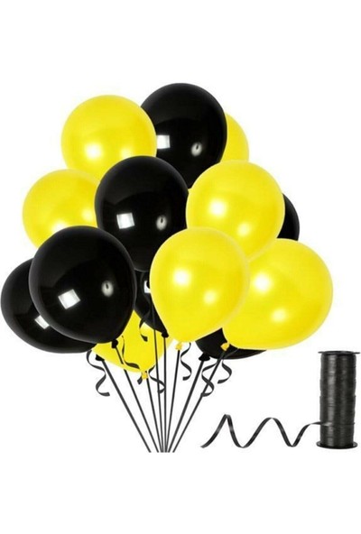 Bal10 Dünyası Sarı Siyah Metalik Balon 30 Adet Bal10 Dünyası Sarı Siyah Metalik Balon 30 Adet