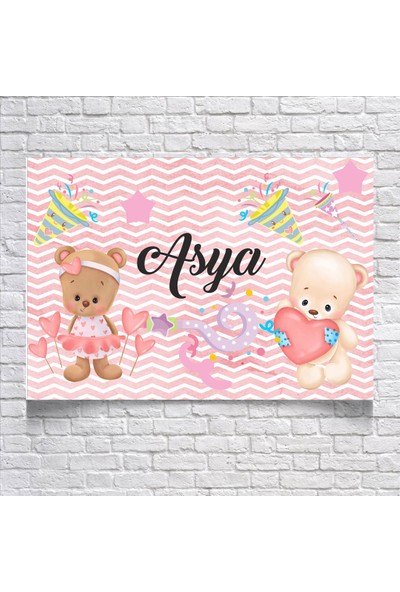 Sare Design Ayıcık Temalı Doğum Günü Parti Afişi 50 x 70 cm