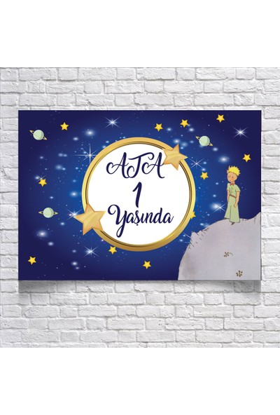 Sare Designdoğum Günü Afişi Parti Afişi Küçük Prens Temalı 35X50