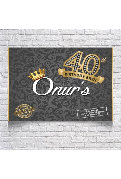 Sare Design 40 Yaş Temalı Doğum Günü Parti Afişi