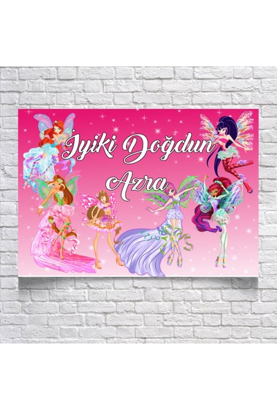 Sare Design Winx Temalı Doğum Günü Parti Afişi 50 x 70 cm