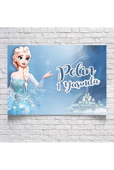 Sare Design Elsa Temalı Doğum Günü Afişi Doğum Günü Parti Afişi