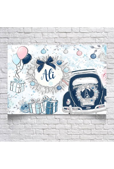 Sare Design Kar Temalı Doğum Günü Parti Afişi