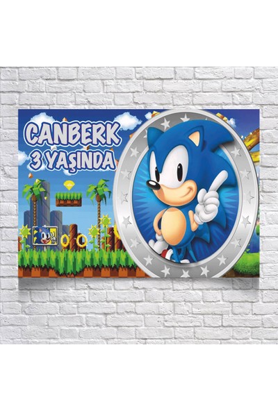 Sare Design Sonıc Temalı Doğum Günü Parti Afişi