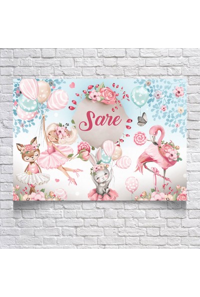 Sare Design Balerin Ve Kuğu Temalı Doğum Günü Parti Afişi