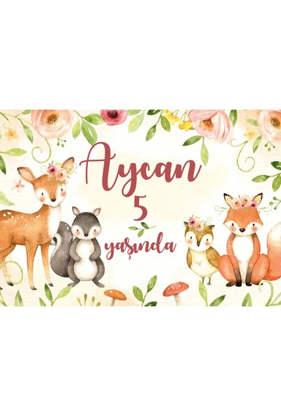 Sare Design Sevimli Hayvanlar Temalı Doğum Günü Parti Afişi Sare Design Sevimli Hayvanlar Temalı Doğum Günü Parti Afişi