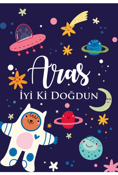 Sare Design Uzay Temalı Doğum Günü Parti Afişi