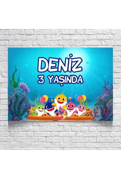 Sare Design Baby Shark Temalı Doğum Günü Parti Afişi Sare Design Baby Shark Temalı Doğum Günü Parti Afişi