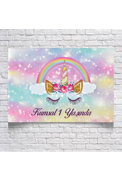 Sare Design Unicorn Temalı Doğum Günü Parti Afişi